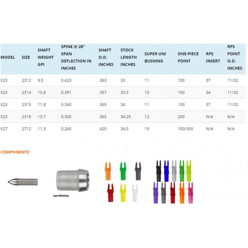 Easton X23 Arrows : Quicks Archery